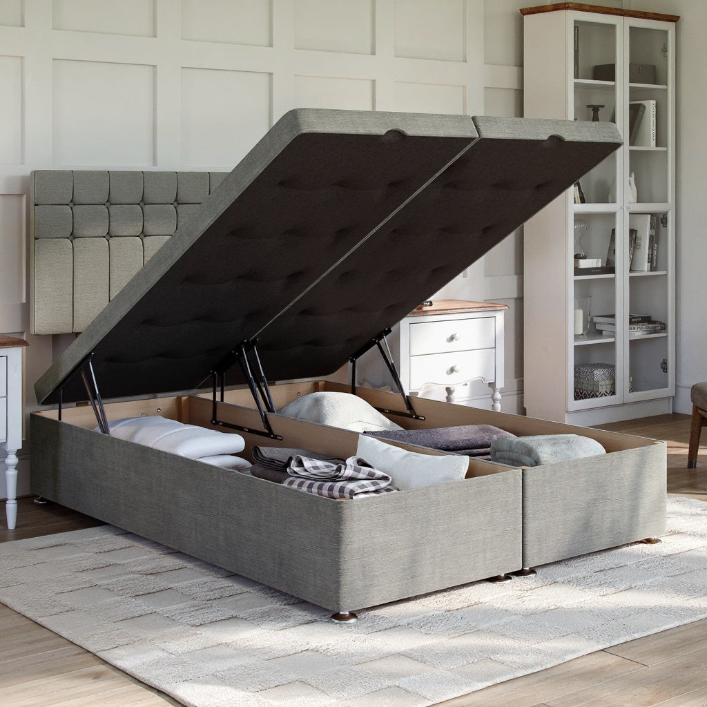 Amalfi Ottoman Bed Set with Strutted Headboard – Divan Base Direct