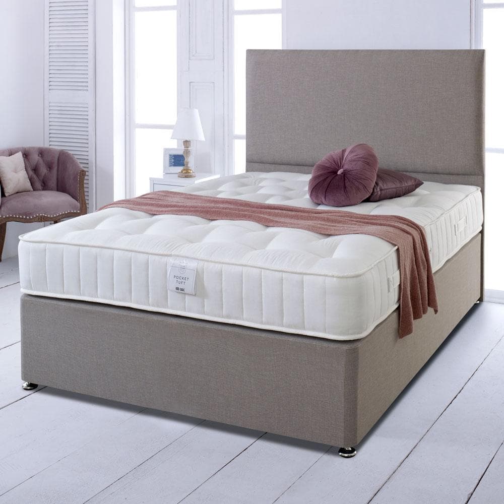Shire Essentials 1000 Pocket Sprung Tufted Hotel Divan Bed Set – Divan ...