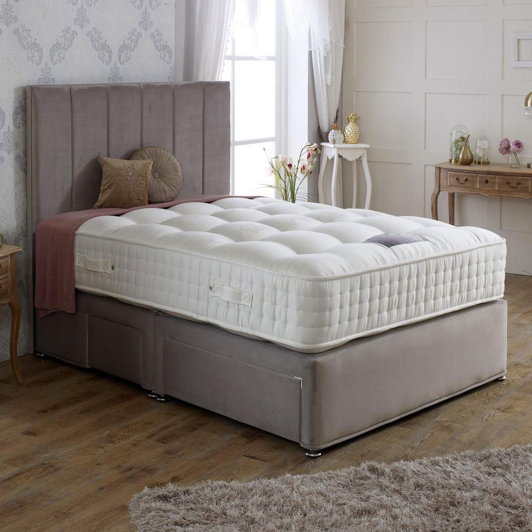 Dura Beds Royal Crown Natural 3000 Pocket Sprung Hotel Divan Bed Set ...
