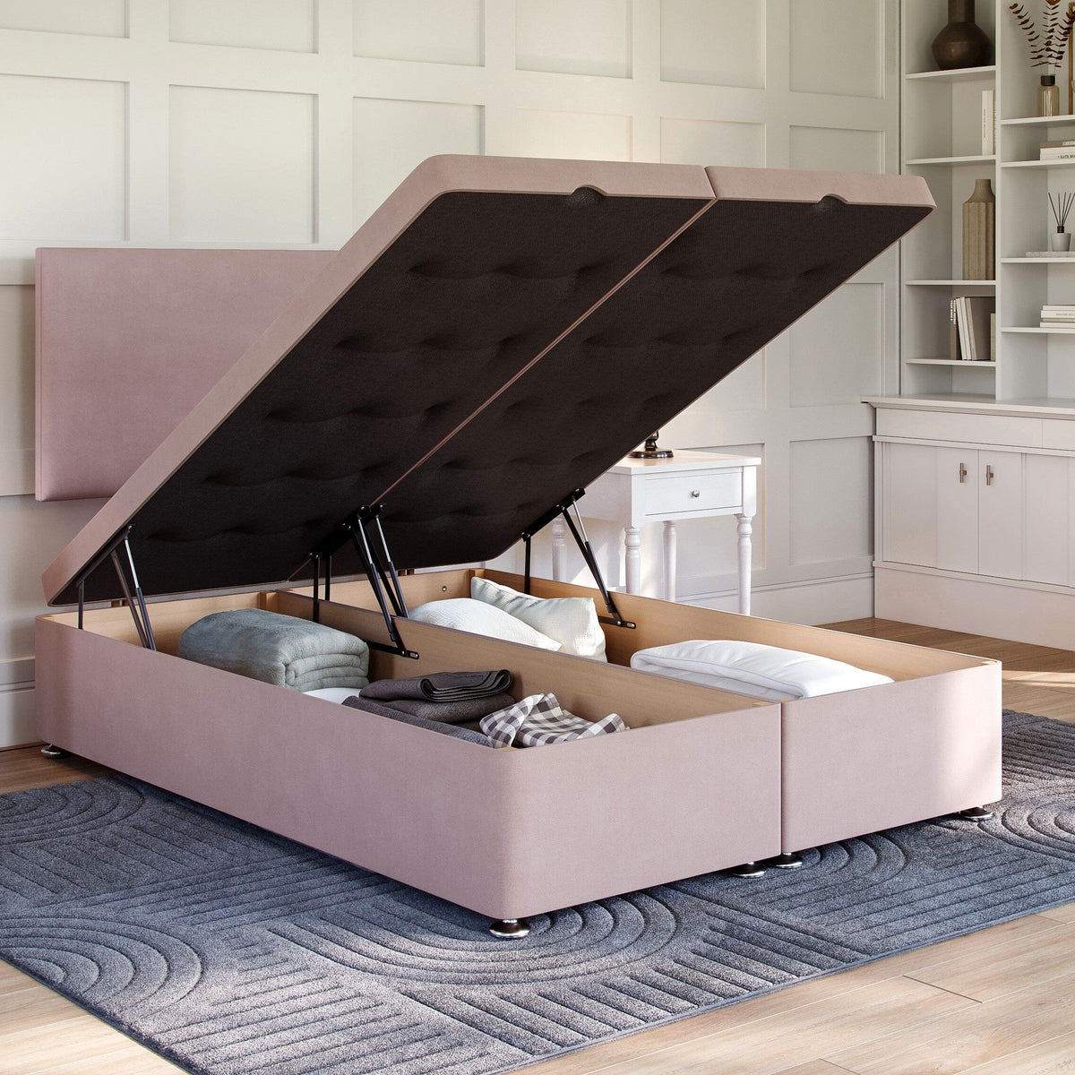 Pink Ottoman Divan Bed Base – Divan Base Direct