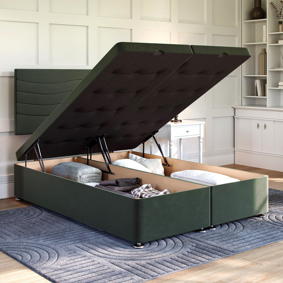 Emerald Green Ottoman Divan Bed Base – Divan Base Direct