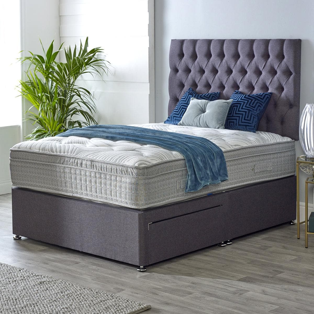 Dura Beds Savoy 1000 Pocket Sprung Cushioned Top Hotel Divan Bed Set ...