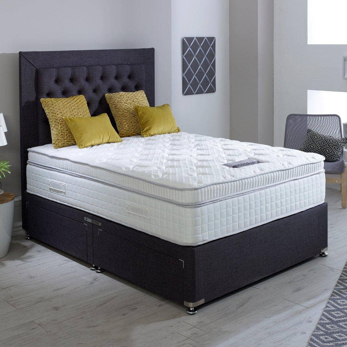 Dura Beds Turin 2000 Pocket Sprung Box Pillow Top Divan Bed Set – Divan ...