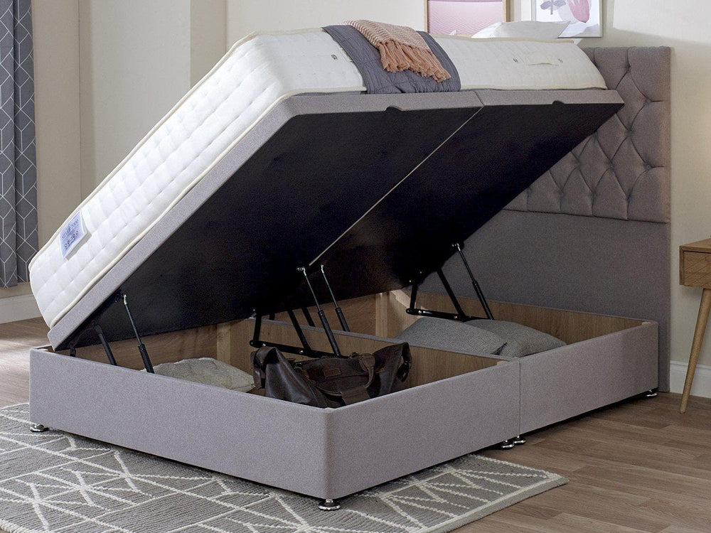 Side Lift Ottoman Storage Bed - Available in Single, Double & King Size
